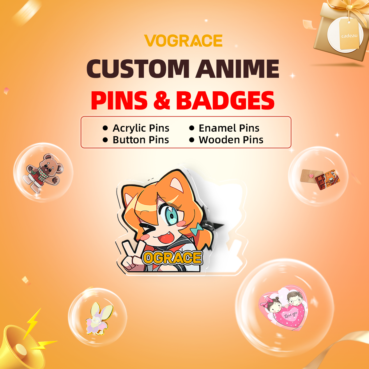 Custom Anime Pins & Badges – VOGRACE