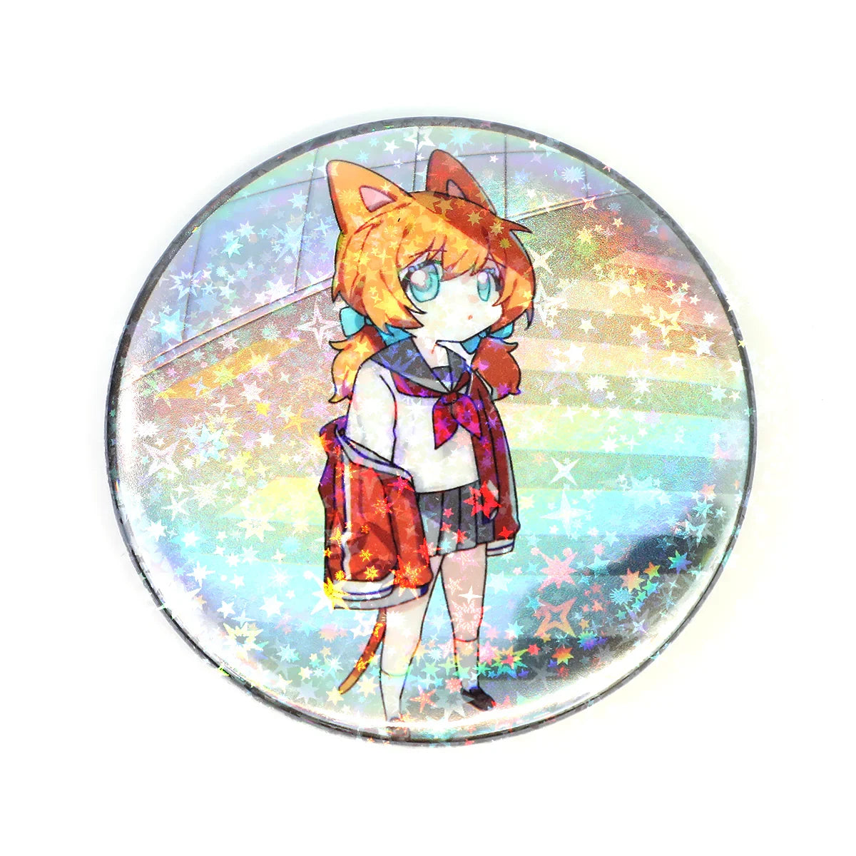 Custom Round Glitter Holographic Button Pins – VOGRACE
